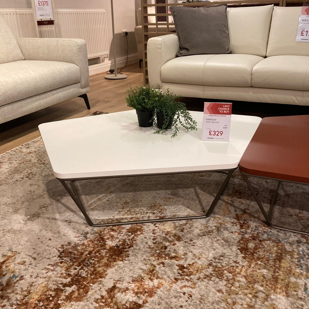Natuzzi Editions CHOCOLAT Coffee Table | Matt White – Ponsford