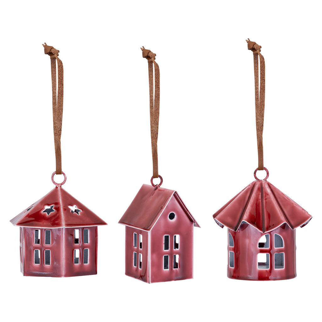 Red Enamel House Tree Decoration Set – Ponsford